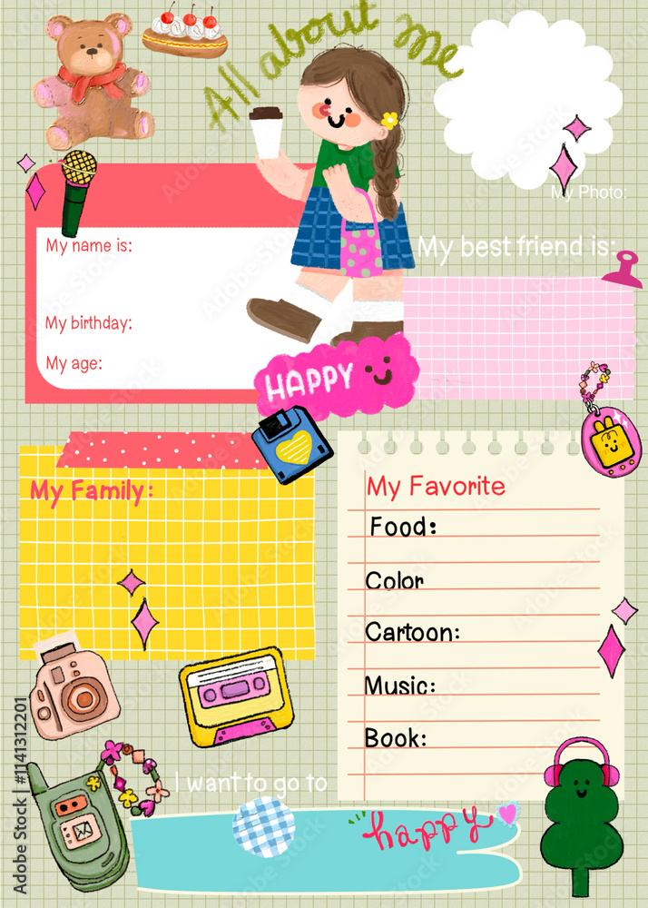 back to school, Cute All about me, cute cartoon all about me and ...