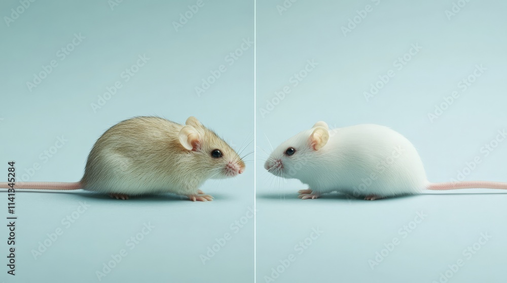 Healthy vs Unhealthy Mouse Comparison for Wellness Study Stock Photo ...