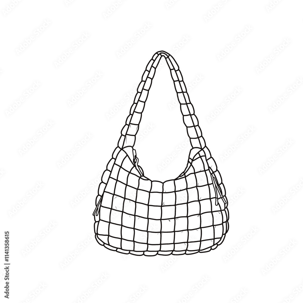 Quilted puffer tote bag for women, hobo bag, shoulder bag, tote bag ...