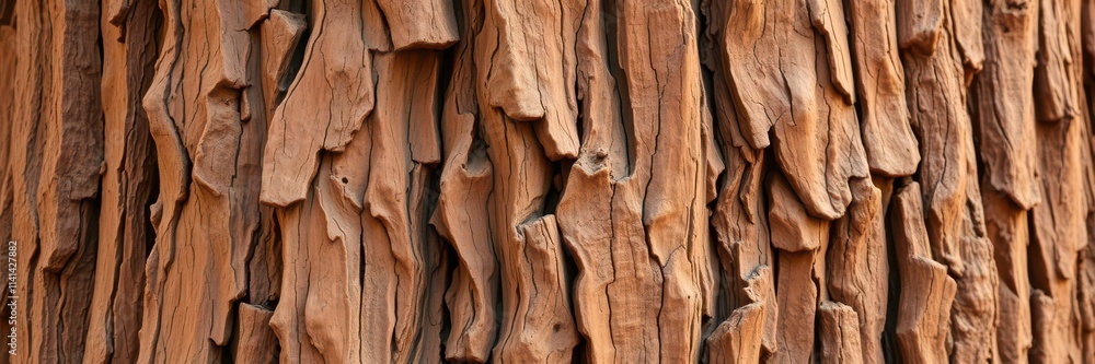 Redwood tree bark with intricate carved sequoia surface texture, detail ...