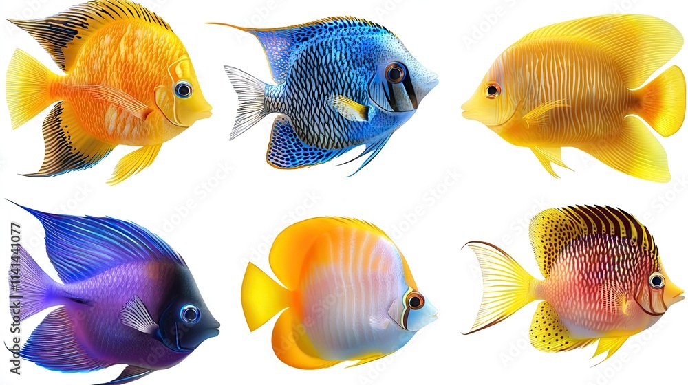 Fish Clipart: Detailed fish clipart images featuring tropical fish and ...
