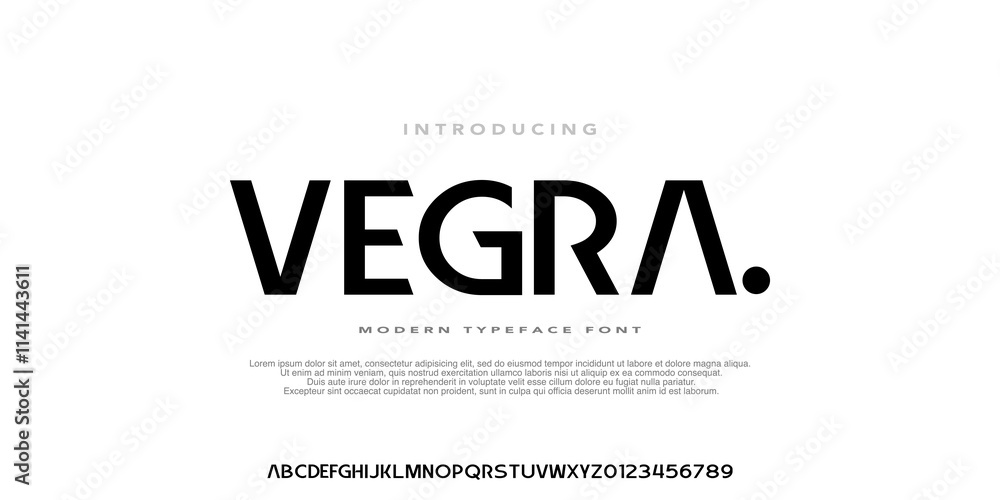 Modern Bold Typeface Font. Regular Number Typography urban style ...