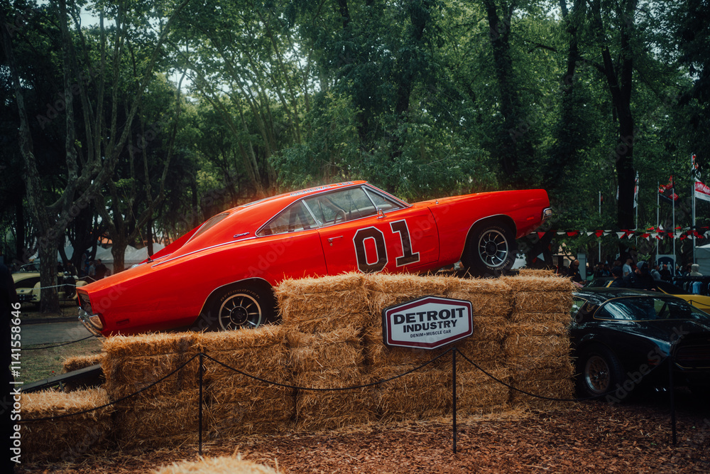Classic muscle car. Orange 1969 Dodge Charger General Lee from the ...