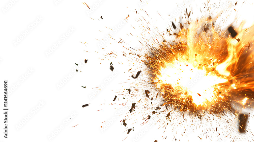 Explosive fireball erupts urban environment action sequence high ...