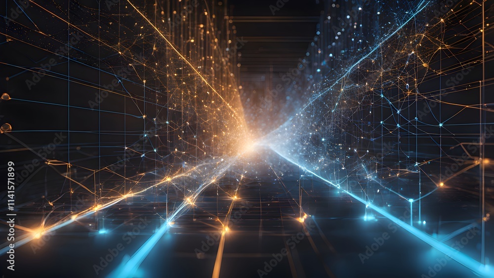 Using lines, nodes, and glowing particles to express information ...