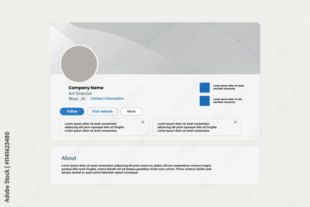Linkedin banner mockup, abstract white cover profile mockup ...