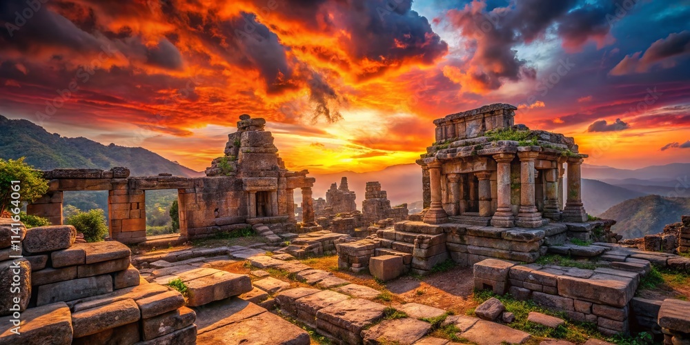Ancient Ruins Digital Landscape, Architectural Photography, Unreal ...