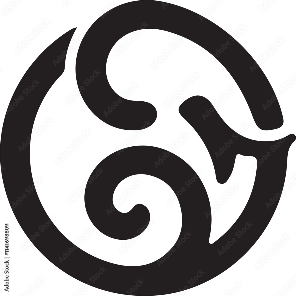 Elephant animal anagram symbol logo icon design with line silhouette as ...