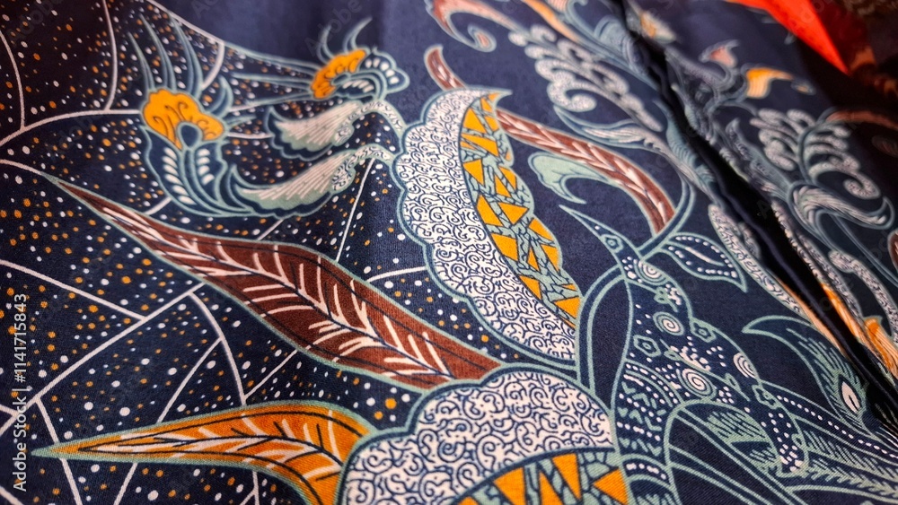Batik of Indonesia. Batik Javanese with details motif. Batik is a blend ...