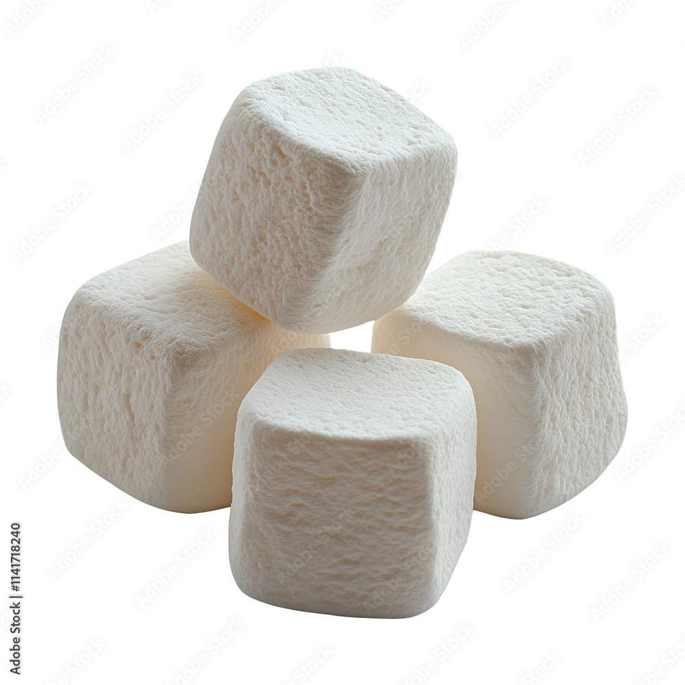 Stacked marshmallows isolated on transparent background Stock Photo ...