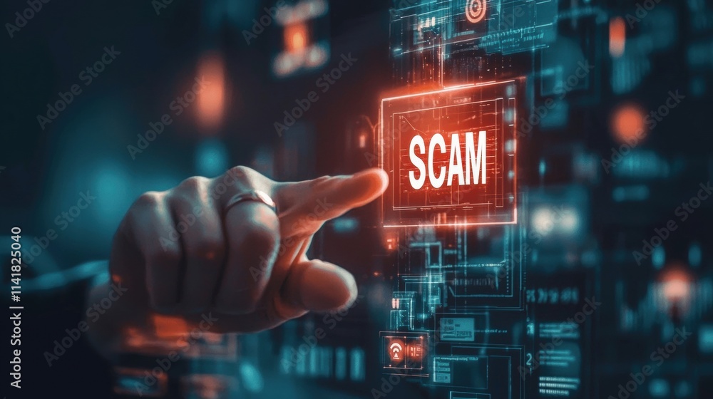 Identifying online fraud and scams digital space informational graphic ...