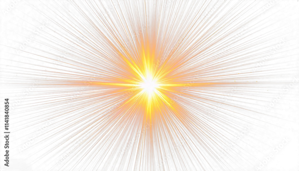 "Yellow Glow Lighting Star with Various Light Effects on PNG White ...