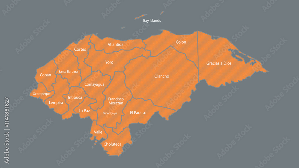 Vector de Stock Modern Map of Honduras with Interactive Features, Flat ...