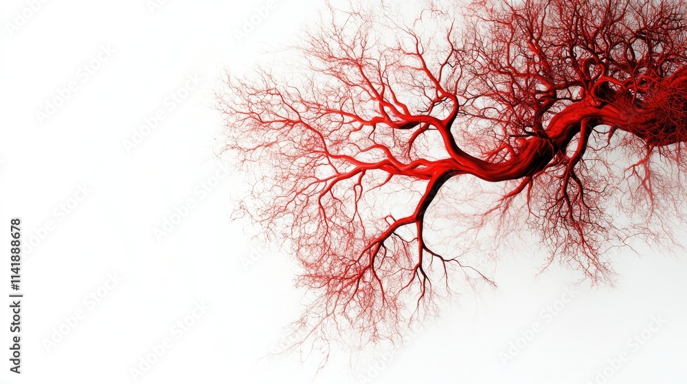 Clear and detailed diagram of the blood system on a white background ...