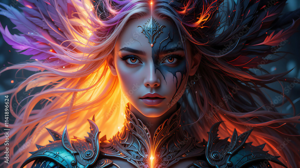 Foto de Stock Angel and Demon (Half Dark | Half Light): Striking Ultra ...