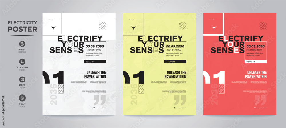 Creative Electricity Poster Design Template, Electricity Economy, Flyer ...