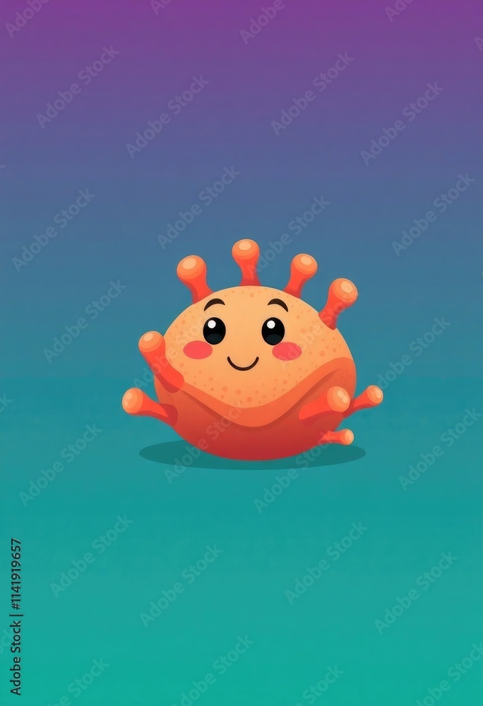 Adorable Coral Cartoon Flashcards Clipart Isolated on Soft Vibrant ...