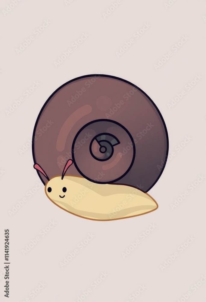 Adorable Nautilus Cartoon Flashcards Clipart Isolated on Soft Vibrant ...