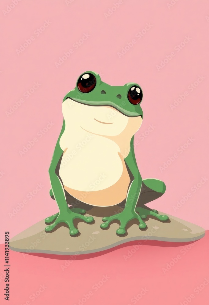 Adorable Poison Dart Frog Cartoon Flashcards Clipart Isolated on Soft ...