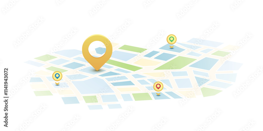 Locator position point. GPS tracking system to navigate around the city ...