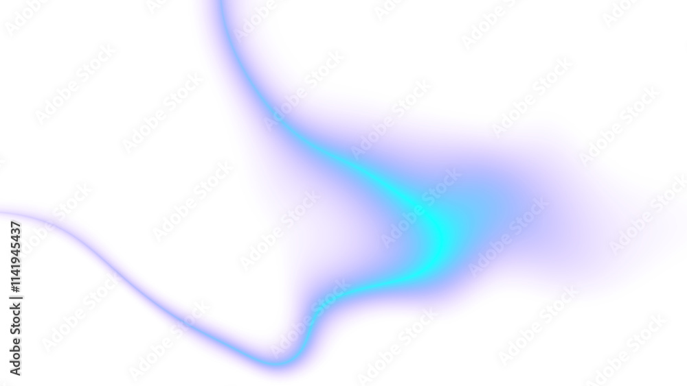 Blurred transparent gradient background. Elegant blue wavy line on ...