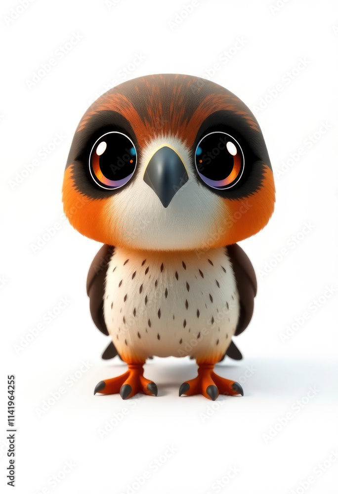 3D Chibi Falcon Flashcards Clipart. Suitable for animal flashcard ...