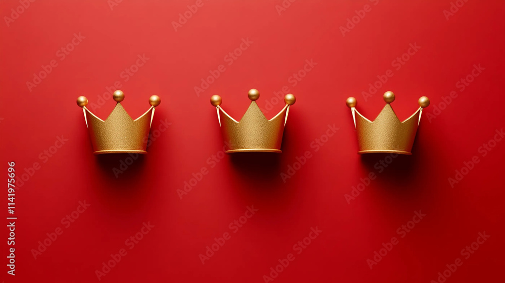 las coronas de los tres reyes magos de oriente Stock Photo | Adobe Stock