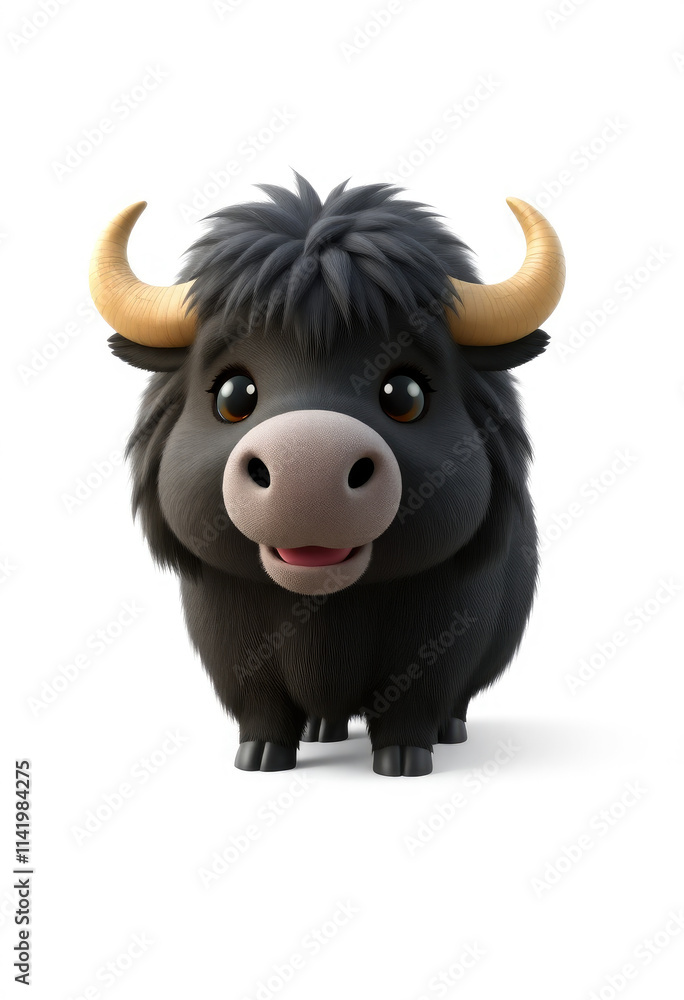 3D Chibi Musk Ox Flashcards Clipart. Suitable for animal flashcard ...
