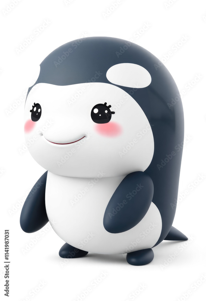 3D Chibi Orca Flashcards Clipart. Suitable for animal flashcard ...
