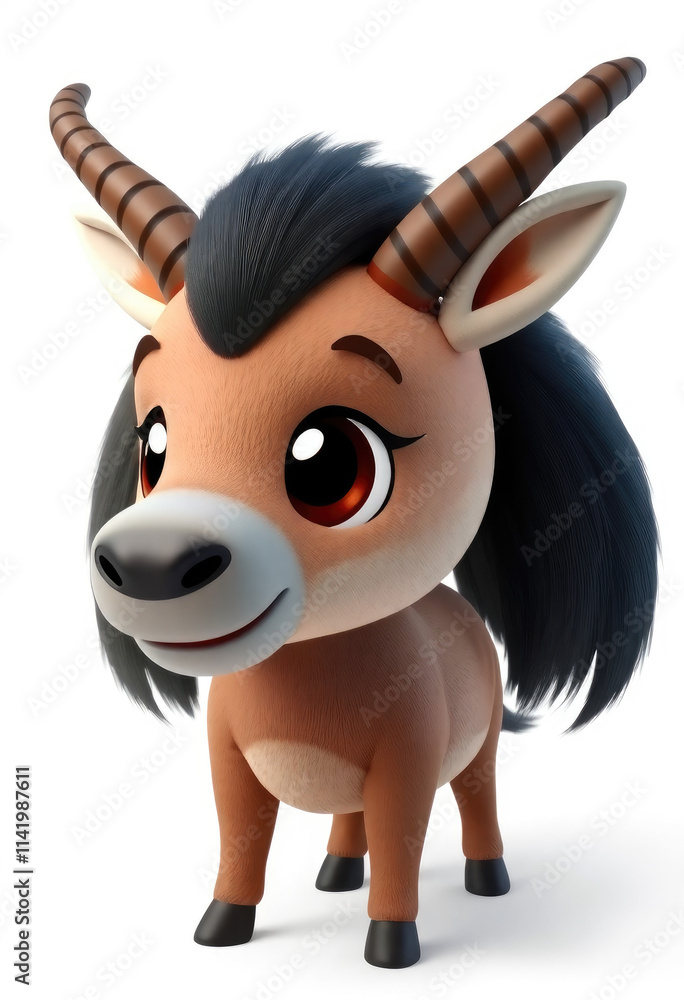 3D Chibi Oryx Flashcards Clipart. Suitable for animal flashcard ...
