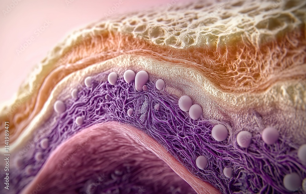 A detailed cross-section of the layering in an interior view, showing ...