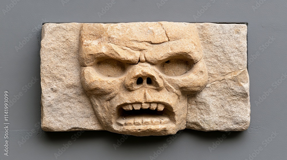 Stone Carved Skull: A chillingly realistic, hand-carved stone skull ...