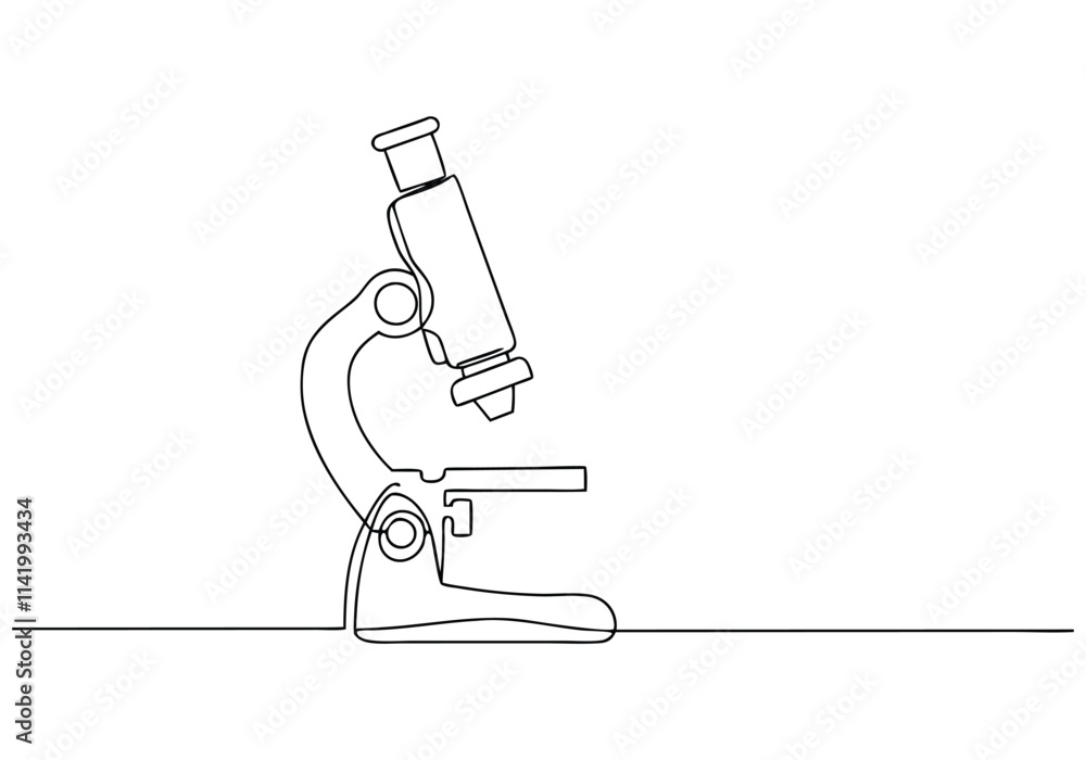 Continuous One-Line Drawing of a Microscope - Minimalist Science Art ...