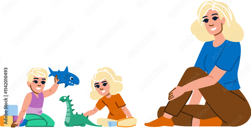 guidance supervising kids vector. discipline education, monitoring ...