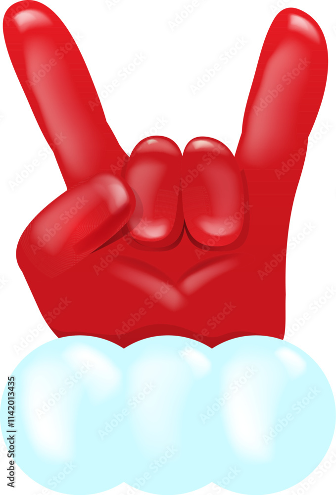Santa Claus hand rock n roll hand icon isolated on white background ...