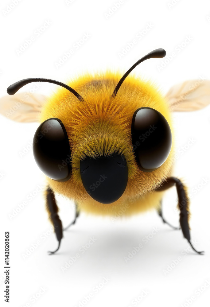 Montessori Flashcards Clipart Kawaii Bees Clipart isolated on a white ...