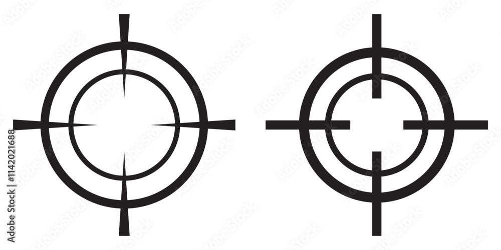 Gun sight crosshairs. Vector crosshair set. Isolated symbol. Target ...
