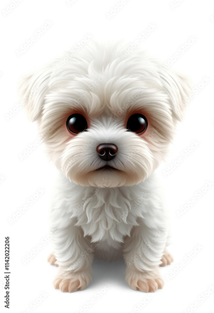 Montessori Flashcards Clipart Kawaii Bichon Frise Dog Clipart isolated ...