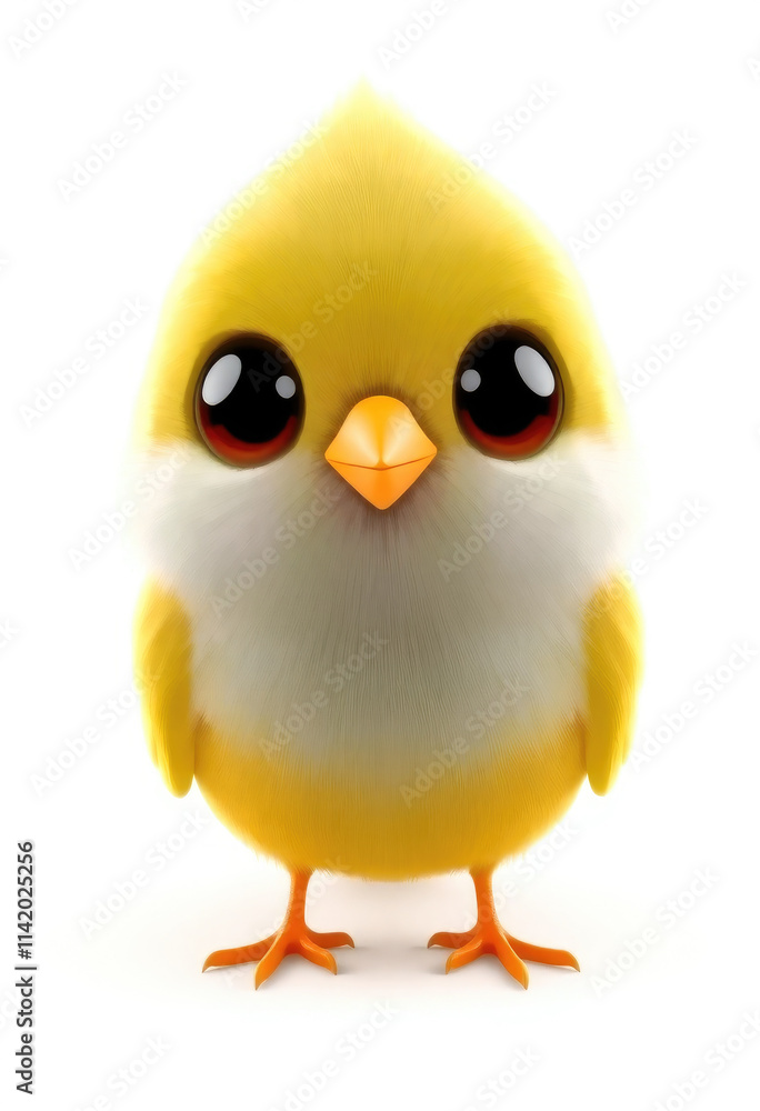Montessori Flashcards Clipart Kawaii Canary Clipart isolated on a white ...