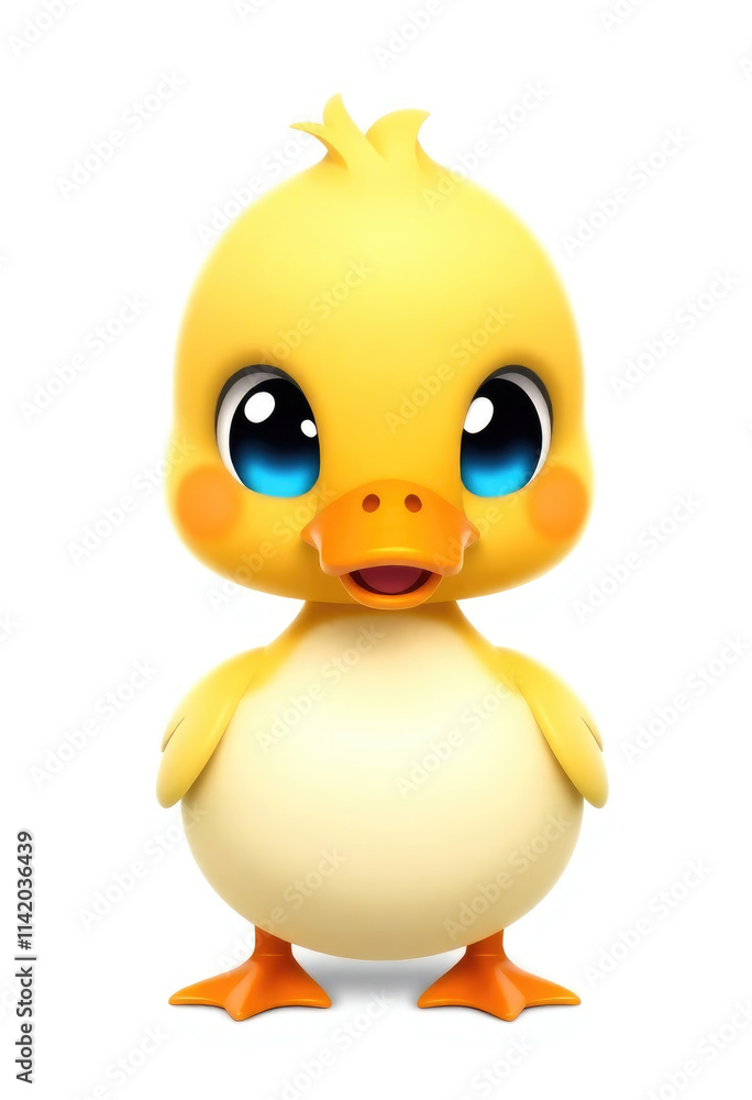 Montessori Flashcards Clipart Kawaii Duck Clipart isolated on a white ...