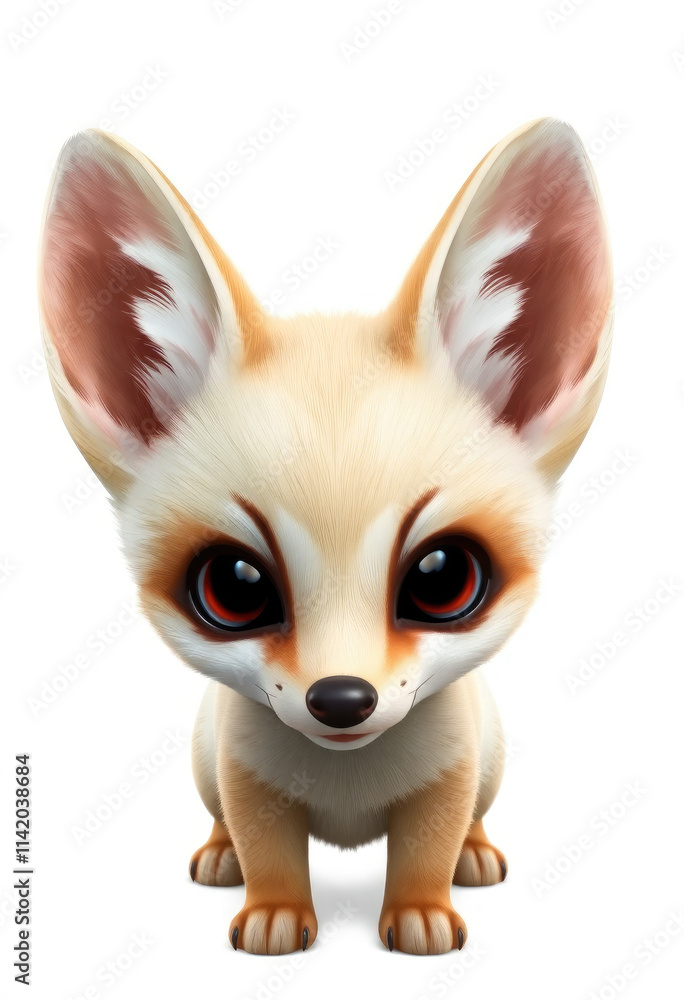 Montessori Flashcards Clipart Kawaii Fennec Fox Clipart isolated on a ...