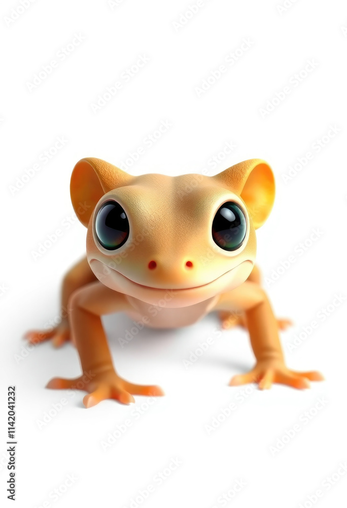 Montessori Flashcards Clipart Kawaii Gecko Clipart isolated on a white ...