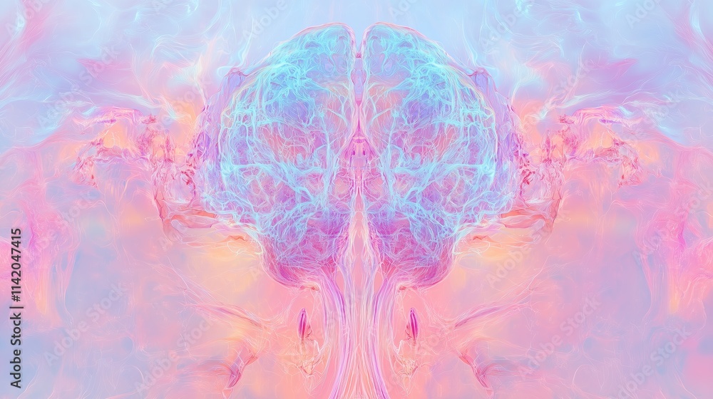 Neural VR immersion visualization, human brain transforming into ...