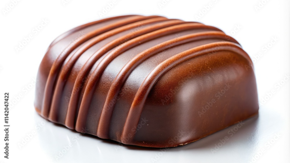 High-resolution image: a single chocolate candy, crisply isolated on a ...