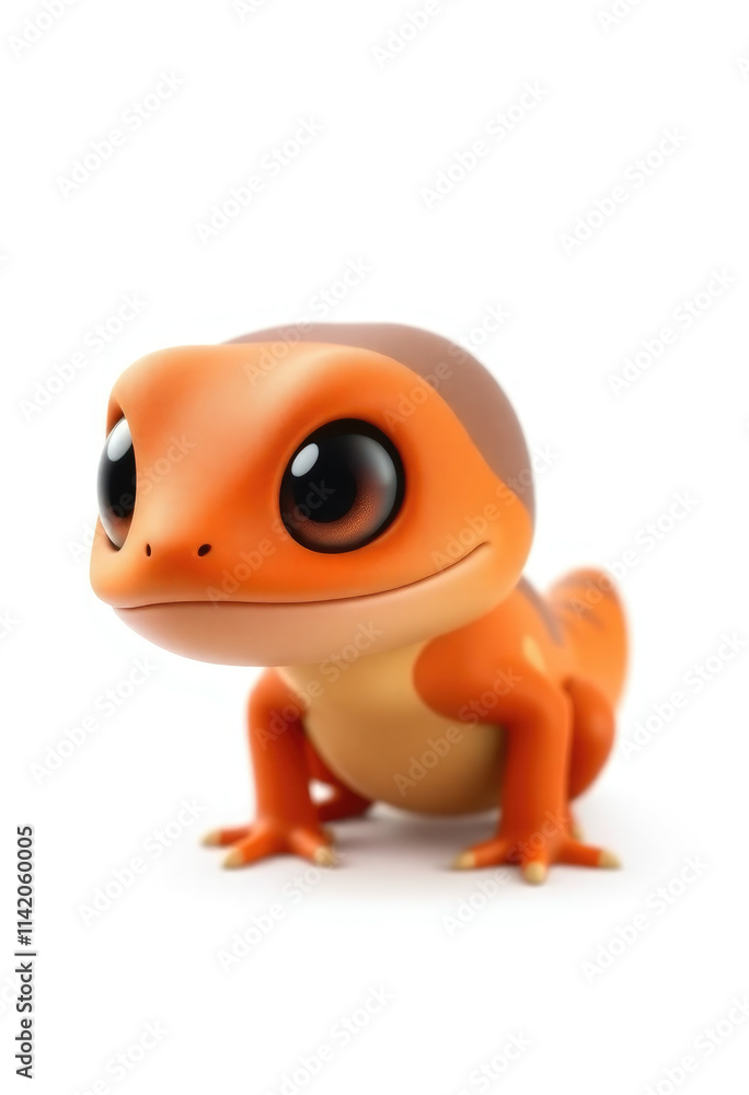 Montessori Flashcards Clipart Kawaii Newt Clipart isolated on a white ...