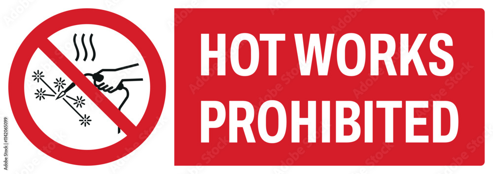 ISO prohibition safety signs uppercase text_hot works prohibited ...
