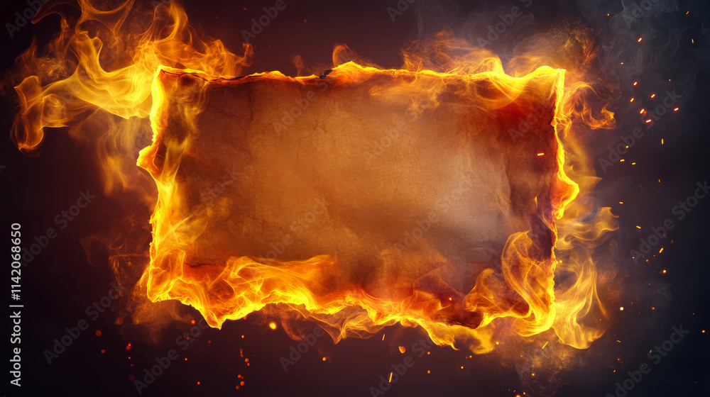 Burning paper sheets set isolated on transparent background. Vector ...