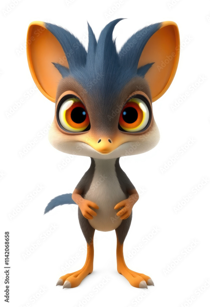 Montessori Flashcards Clipart Kawaii Roadrunner Clipart isolated on a ...