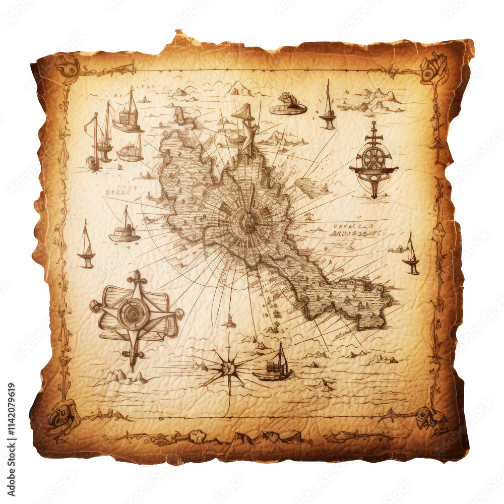 Treasure Map isolated on transparent background remove Png, Clipping ...