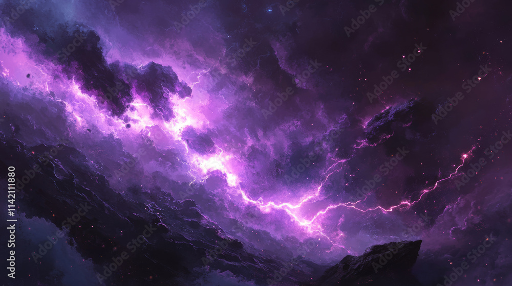 Realistic lightning bolt pattern set, black transparent background ...